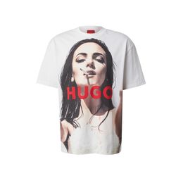 Hugo T-Shirt 'Duwedie' Herren Gr&ouml;&szlig;e XL beige / rot / schwarz / wei&szlig;
