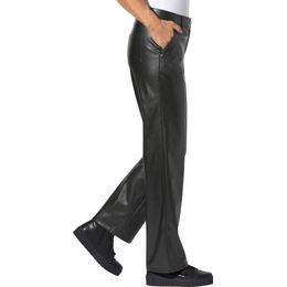 WITT Damen Lederimitathose mit weitem Bein, schwarz, Gr&ouml;&szlig;e 54