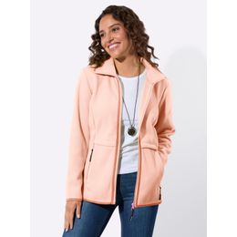 WITT Damen Fleecejacke mit Kontrast-Paspeln, puder, Gr&ouml;&szlig;e 38
