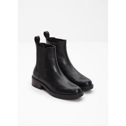 bonprix Chelsea-Boots aus Leder, schwarz, Glattleder