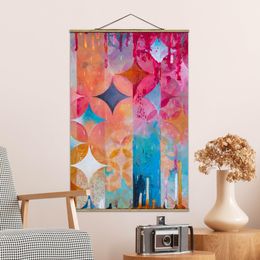 Bilderwelten Stoffbild mit Posterleisten Vintage Sterne und Ornamente