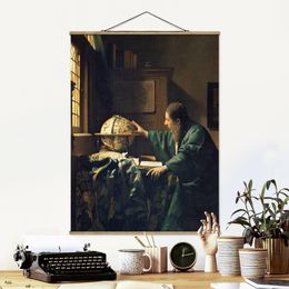 Bilderwelten Stoffbild mit Posterleisten Jan Vermeer - Der Astronom