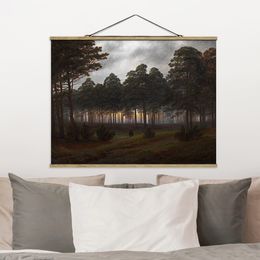 Bilderwelten Stoffbild mit Posterleisten Caspar David Friedrich - Tageszeitenzyklus, Der Abend