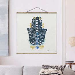 Bilderwelten Stoffbild mit Posterleisten Hamsa Hand Collage