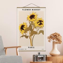 Stoffbild mit Posterleisten Flower Market - Paris