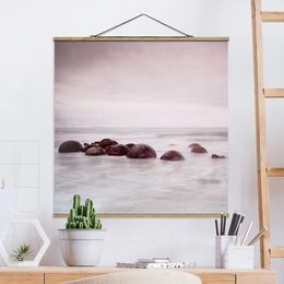 Bilderwelten Stoffbild mit Posterleisten Rosa Meerblick