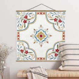 Bilderwelten Stoffbild mit Posterleisten Mediterranes Muster II