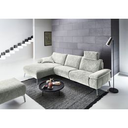 Ecksofa Home Affaire, B:297cm H:85cm T:90cm, grau, Chenille (59, 7% Polyester, 34, 4% Polyacryl, 5, 9% Viskose), Wohnzimmer, Sofas, "Bellini L-Form",