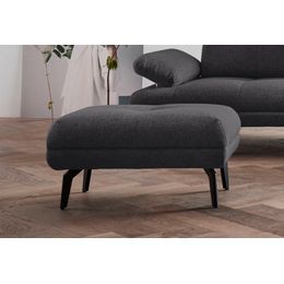 Hocker Home Affaire, B:80cm H:42cm T:55cm, grau, Struktur grob (100% Polyester);Struktur weich (100% Polyester);100% NaturLEDER, Garten, Hocker,