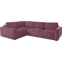 Ecksofa Home Affaire, B:224cm H:84cm T:304cm, rosa, 100% Polyester, Wohnzimmer, Sofas, "Bloomfield, Breite 304cm, Mega Polsterecke mit viel Platz,