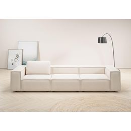 3,5-Sitzer Home Affaire, B:336cm H:68cm T:98cm, beige, 100% Polyester, Sofas, "Watertown, modernes Big-Sofa XXL, 336 cm Breite, auch in Feincord",