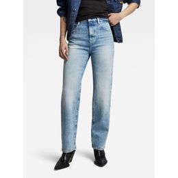 G-Star Raw 5-Pocket-Jeans G-STAR "Viktoria High Straight Jeans", Damen, Gr. 25, L&auml;nge 32, vintage olympic blau, Obermaterial: 79% Baumwolle, 20% Baumwolle, 1% Elasthan, Jeans 5-Pocket-Jeans