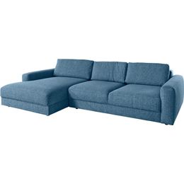 Ecksofa Home Affaire, B:303cm H:84cm T:176cm, blau, 100% Polyester, Wohnzimmer, Sofas, "Bloomfield, elegant, viel Platz, Mega Couch, Breite 303cm,