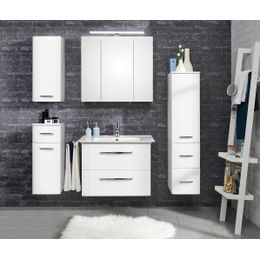 H&auml;ngeschrank SAPHIR, B:30cm H:73cm T:18cmwei&szlig;, Holzwerkstoff, Badezimmer, Schr&auml;nke, "Serie 3006 Badschrank 30cm breit,1 T&uuml;r,2 Glaseinlegeb&ouml;den",