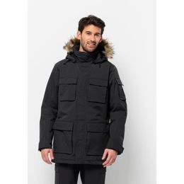 Jack Wolfskin Herren Parka "GLACIER CANYON PARKA"schwarz, Gr. XL, Hauptmaterial: 100% Polyamid; Kontrast: 85% Acrylic, 15% Polyester; Futter: 100%