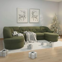 Wohnlandschaft DOMO collection, B:295cm H:83cm T:180cm, gr&uuml;n, Luxus-Microfaser (92% Polyester, 8% Nylon);Microfaser PRIMABELLE (100%