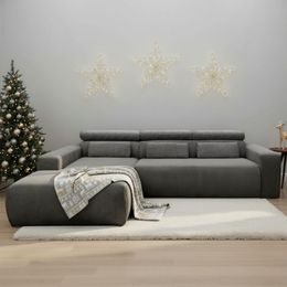Ecksofa DOMO collection, B:285cm H:80cm T:175cm, grau, Luxus-Microfaser in Antikleder-Optik (100% Polyester);Luxus-Microfaser (100%