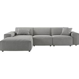 Ecksofa Home Affaire, B:294cm H:71cm T:191cm, grau, 100% Polyester, Wohnzimmer, Sofas, "Glimminge auch in Breitcord, Feincord, Boucl&eacute; + Easy