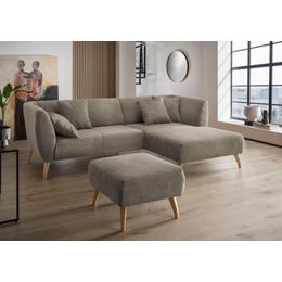 Ecksofa Home Affaire, B:264cm H:80cm T:160cm, braun, 100% Polyester, Wohnzimmer, Sofas, "Colori Polstermöbel mit zeitlos eleganter Rückenführung.