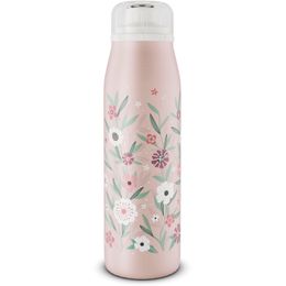 Isolierflasche Alfi "KIDS ISO BOTTLE, Edelstahlk&ouml;rper, sp&uuml;lmaschinenfest", flowers, H:23,92cm, Edelstahl, Kunststoff, Silikon, Tritan, Trinkflaschen, Isolierflasche, 12h hei&szlig; & 24h kalt, Trink&ouml;ffnung mit konsistentem Trinkfluss