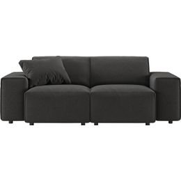 2-Sitzer Home Affaire, B:194cm H:71cm T:101cm, grau, 100% Polyester, Sofas, "Glimminge auch in Breitcord + Feincord + Easy care-Bezug", besondere