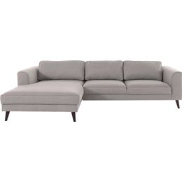Ecksofa Home Affaire, B:280cm H:85cm T:167cm, grau, Wohnzimmer, Sofas, "Lumber Jack, elegant und bequem, Breite 280, hoher Fu&szlig;, L-Form", in moderner