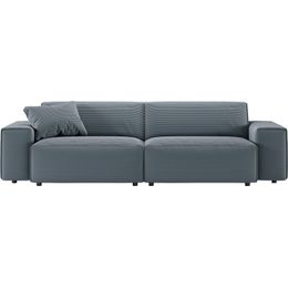 Big-Sofa Home Affaire, B:254cm H:71cm T:101cm, blau, 12% Polyaxryl, 88% Polyester, Sofas, "Glimminge auch in Breitcord, Feincord + Easy care-Bezug",