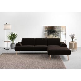 Ecksofa Home Affaire, B:292cm H:83cm T:176cm, braun, 100% Polyester, Wohnzimmer, Sofas, "Swift Scandic Design, Federkern f&uuml;r hohen Sitzkomfort,
