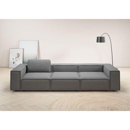 3,5-Sitzer Home Affaire, B:336cm H:68cm T:118cm, grau, 100% Polyester, Sofas, "Watertown, modernes Big-Sofa XXL, 336 cm Breite, auch in Feincord",