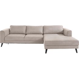 Ecksofa Home Affaire, B:280cm H:85cm T:167cm, grau, Wohnzimmer, Sofas, "Lumber Jack, elegant und bequem, Breite 280, hoher Fu&szlig;, L-Form", in moderner