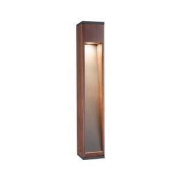 Pollerleuchte Paulmann, B:10cm H:60cm T:10cm, braun, Garten, Leuchten, "Trabia IP44 eckig 3000K 3,5W 230lm 230V 38 GU10 Holz"