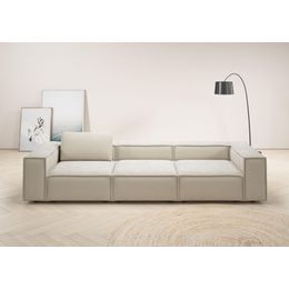 3,5-Sitzer Home Affaire, B:336cm H:68cm T:118cm, beige, 94% Polyester, 6% Nylon, Sofas, "Watertown, modernes Big-Sofa XXL, 336 cm Breite, auch in