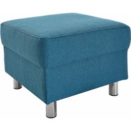 Hocker Home Affaire, B:54cm H:38cm T:54cm, blau, Microfaser PRIMABELLE (100% Polyester);Struktur fein ( 100% Polyester);Struktur grob ( 100%