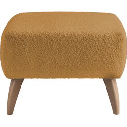 Polsterhocker Home Affaire, B:66cm H:44cm T:66cm, gold, 100% Polyester, Hocker, "Colori", Holzfu&szlig;farbe w&auml;hlbar, verschiedene Stoffe, hochwertige