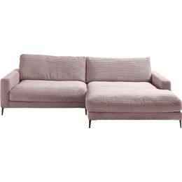 Ecksofa Home Affaire, B:272cm H:84cm T:190cm, rosa, 88% Polyester, 12% Polyacryl, Wohnzimmer, Sofas, "Downtown, B/T/H: 272/190/84 cm L-Form", weicher