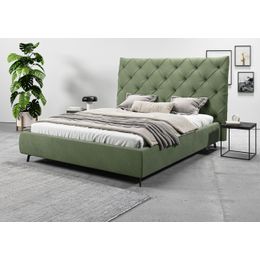 Polsterbett Home Affaire, B:216cm H:105cm L:254cm, grün, 94% Polyester, 6% Nylon, Betten, "Maxime, in 4 Breiten bis 200cm, auch in Leder",