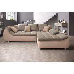 Ecksofa Home Affaire, B:270cm H:90cm T:170cm, braun, Microfaser PRIMABELLE (100% Polyester) / Struktur (82% Polyester, 9% Viscose, 7% Baumwolle, 2%