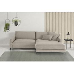 Ecksofa Home Affaire, B:272cm H:84cm T:190cm, beige, 95% Polyester, 5% Nylon, Wohnzimmer, Sofas, "Downtown, B/T/H: 272/190/84 cm L-Form", weicher