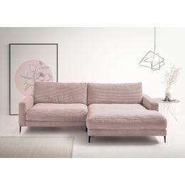 Ecksofa Home Affaire, B:272cm H:84cm T:190cm, rosa, 88% Polyester, 12% Polyacryl, Wohnzimmer, Sofas, "Downtown, B/T/H: 272/190/84 cm L-Form", weicher