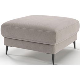 Polsterhocker Home Affaire, B:80cm H:44cm T:80cm, beige, 95% Polyester, 5% Nylon, Hocker, "Downtown", passend zur Serie, auch in Cord