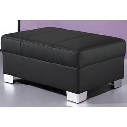 Hocker Home Affaire, B:85cm H:40cm T:61cm, schwarz, Primabelle-Microfaser aus 100% Polyester;NaturLEDER, das handschuhweiche Rindsleder in Sitz und