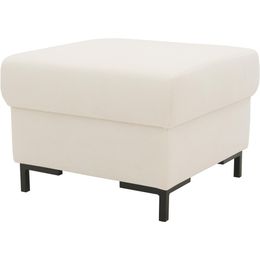 Polsterhocker Home Affaire, B:54cm H:45cm T:54cm, beige, 100% Polyester, Hocker, "Jamie 2", auch in Cord, passend zur Serie, B/T/H: 54/54/45 cm