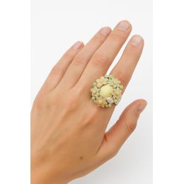 Damen Fingerring "Wiese", Messing, bunt, Collezione Alessandro, Messing, Fingerringe