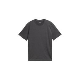Tom Tailor Herren T-Shirt, grau, Gr. S, meliert, Single Jersey, Obermaterial: 60% Baumwolle, 40% Polyester, Shirts, mit Logo Print
