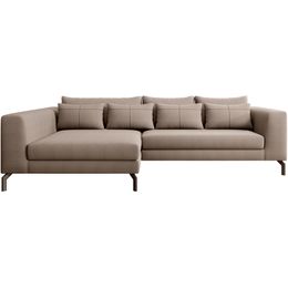 Ecksofa Home Affaire, B:284cm H:82cm T:172cm, grau, 92% Polyester / 8% Nylon, Wohnzimmer, Sofas, "Cross, mit softem Sitz, L-Form, wendbare