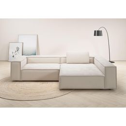 Ecksofa Home Affaire, B:306cm H:68cm T:191cm, beige, 94% Polyester, 6% Nylon, Wohnzimmer, Sofas, "Watertown, moderne XXL L-Form, 306 cm breit",