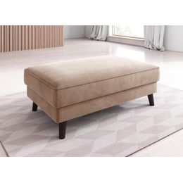 Hocker Home Affaire, B:123cm H:45cm T:74cm, beige, Luxus-Microfaser (100% Polyester);Samt (100% Polyester), Wohnzimmer, Hocker, "Laurentia"