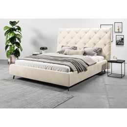 Polsterbett Home Affaire, B:216cm H:105cm L:254cm, beige, 94% Polyester, 6% Nylon, Betten, "Maxime, in 4 Breiten bis 200cm, auch in Leder",