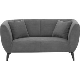 2-Sitzer Home Affaire, B:172cm H:83cm T:88cm, grau, 100% Polyester, Sofas, zwei verschiedene Fu&szlig;farben w&auml;hlbar