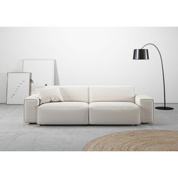 Big-Sofa Home Affaire, B:254cm H:71cm T:101cm, weiß, 12% Polyaxryl, 88% Polyester, Sofas, "Glimminge auch in Breitcord, Feincord + Easy care-Bezug",